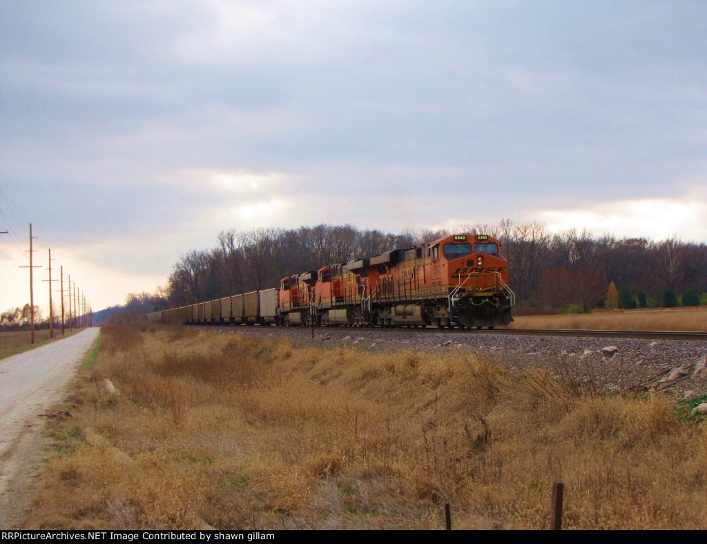 BNSF 6342 holds main for 2 south.